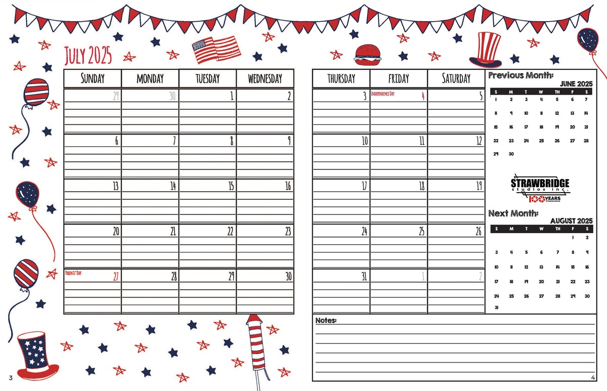 Custom Academic Planner 2025-2026 – Strawbridge Studios